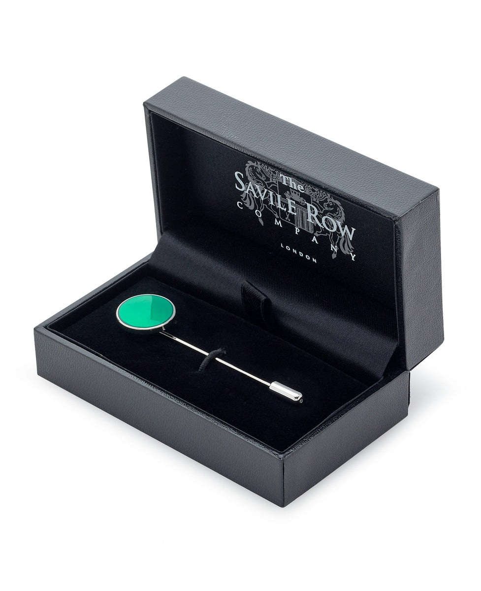 Men's Green Round Lapel Pin – Savile Row EU