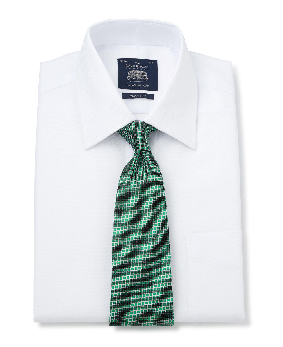 Men's White Windsor Collar Classic Fit Formal Shirt With Double Cuffs ...